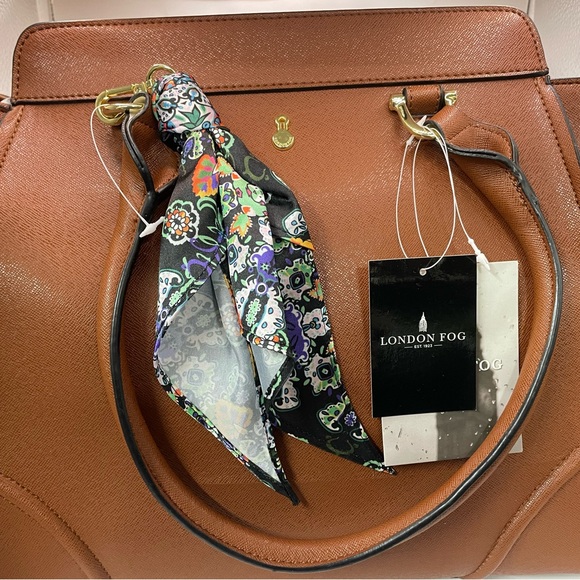 London Fog | Bags | New London Fog Brown Cognac Extra Large Satchel ...